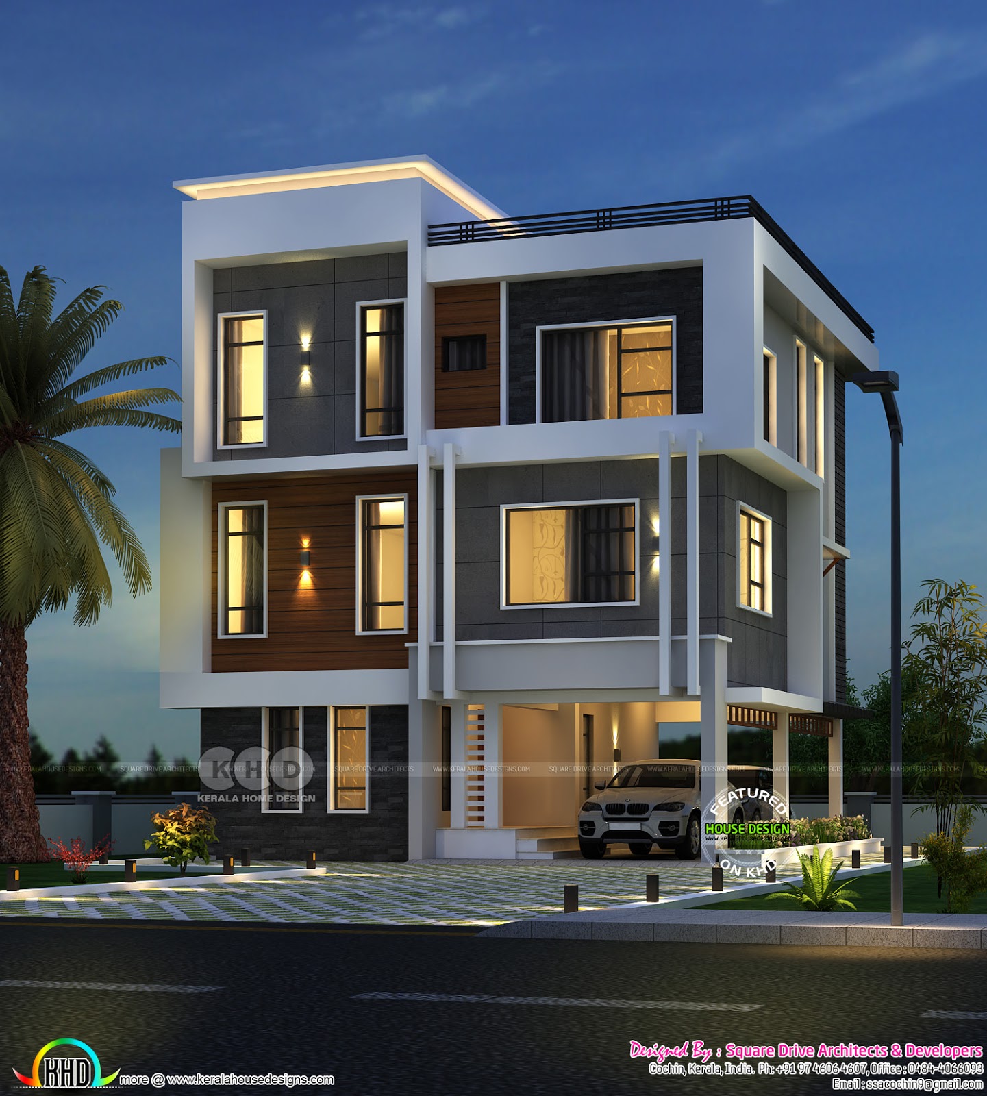 2652 square feet three storied house - Kerala Home Design and Floor ...
