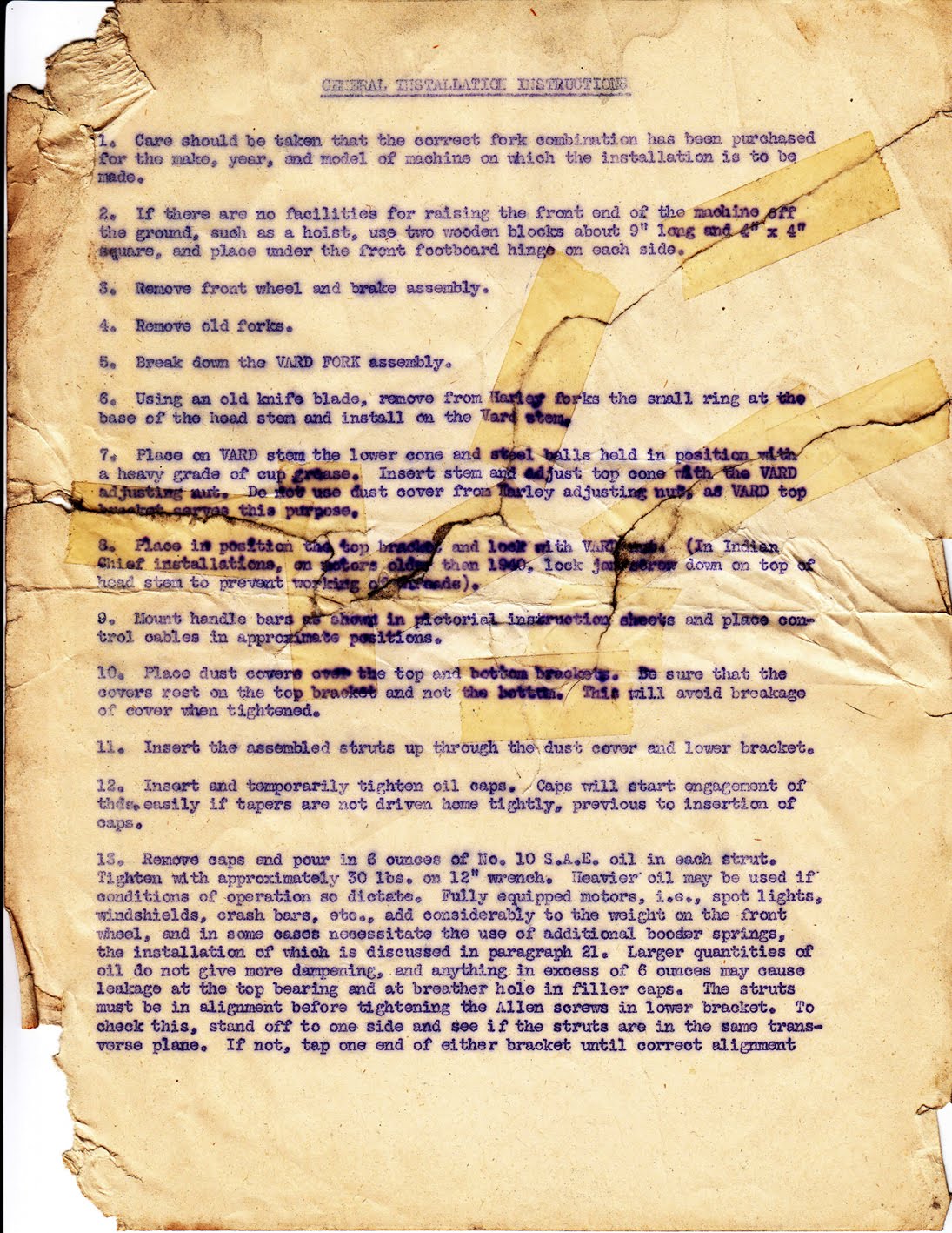 VARDHALLA INC: VARD Frontend Installation Sheets