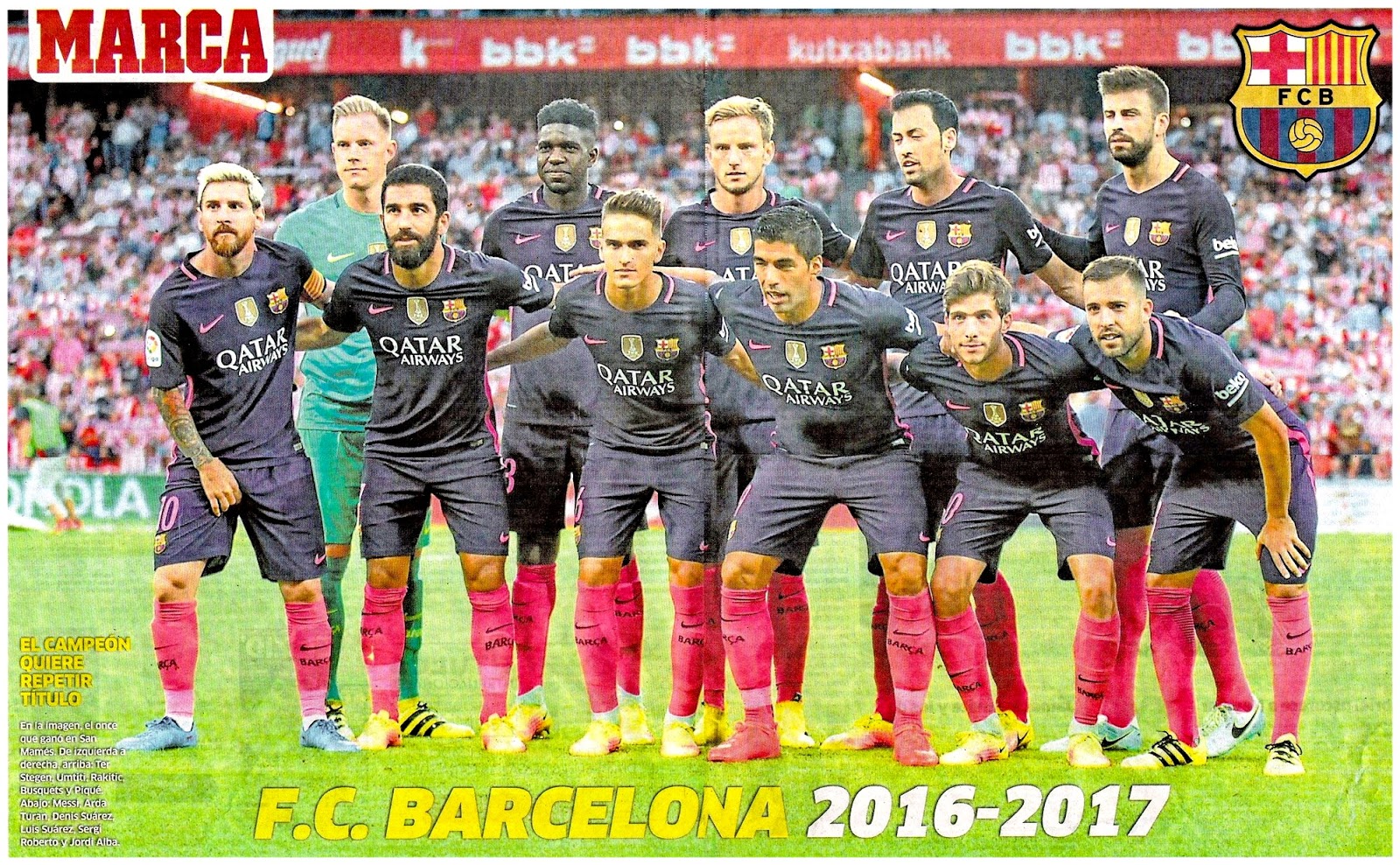 BARCELONA contra Athletic Bilbao 28/08/2016