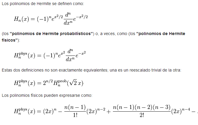 Ecuaciones Dif: Ecuacion de Hermite