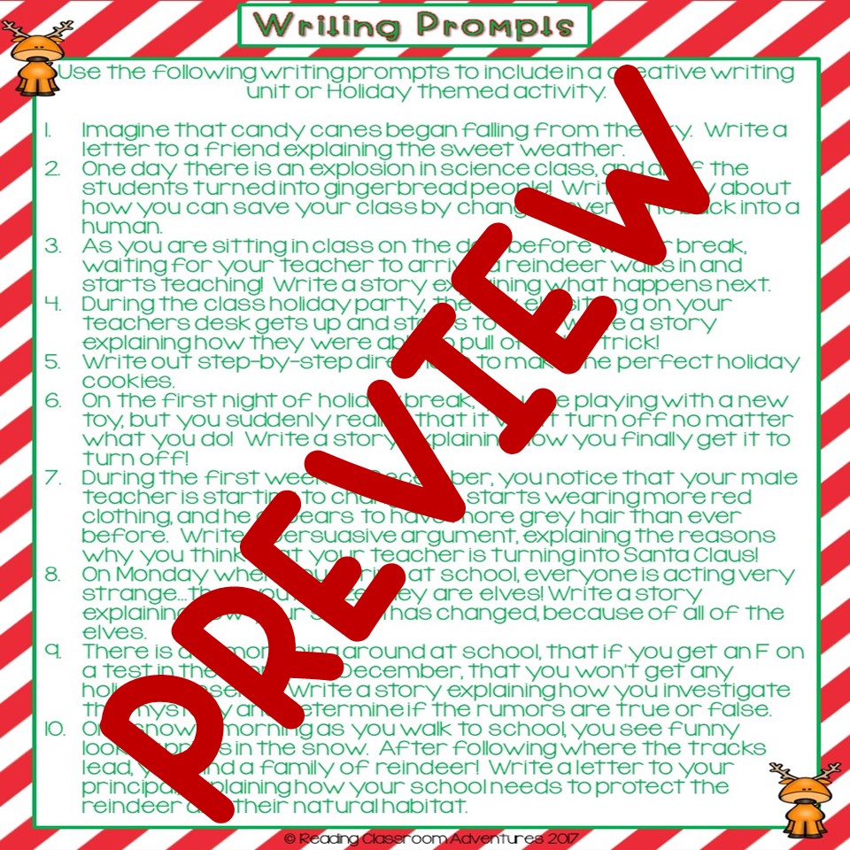 December Writing Activities