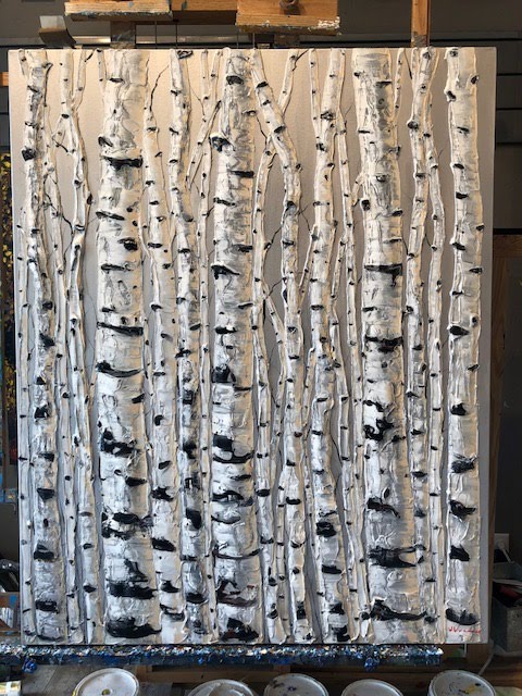 Aspen Paintings by Contemporary Aspen Artist Jennifer Vranes, Birch ...