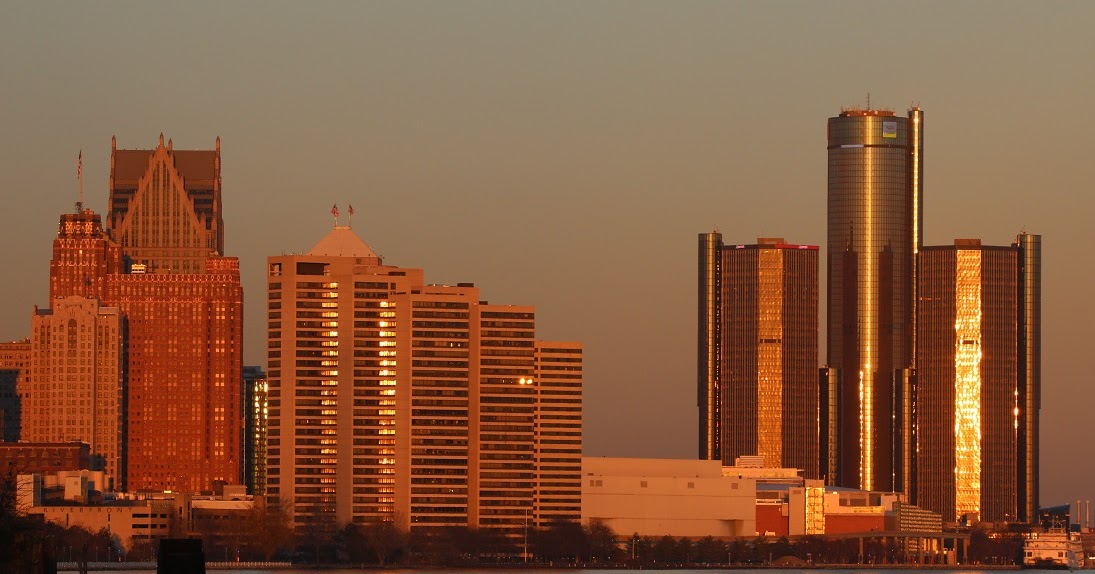 Michigan Exposures: The Detroit Skyline at Sunset