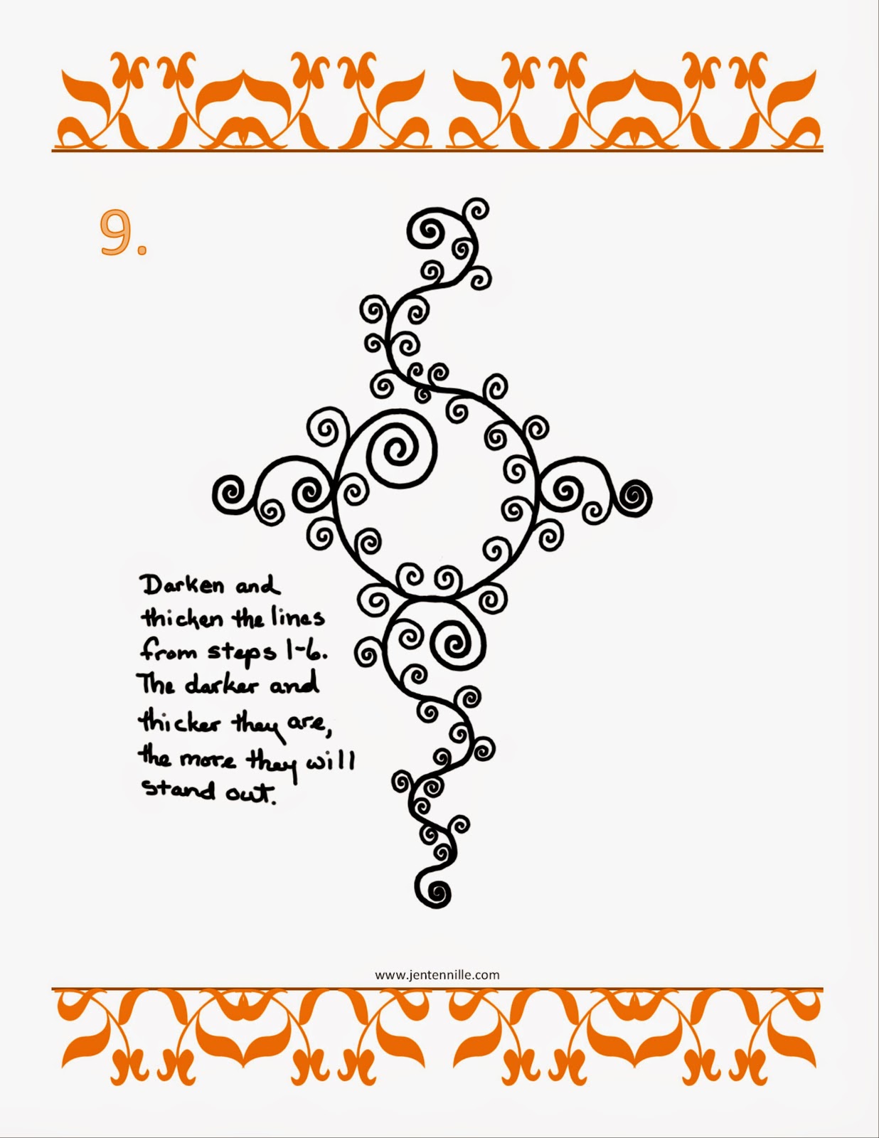 Jen Tennille's Draw Doodle Style!: Free Tutorial-Scroll Cross Doodle