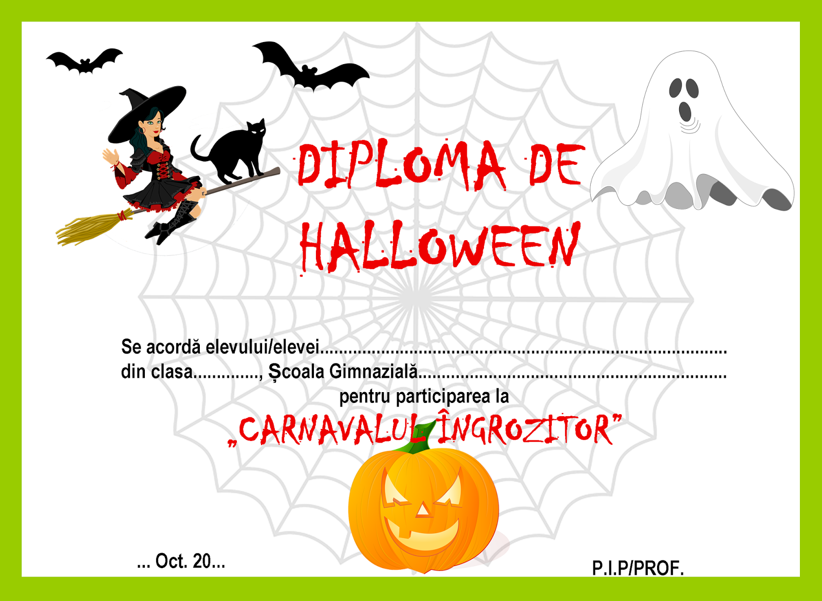 Diplome de Halloween - Materiale didactice de 10(zece)