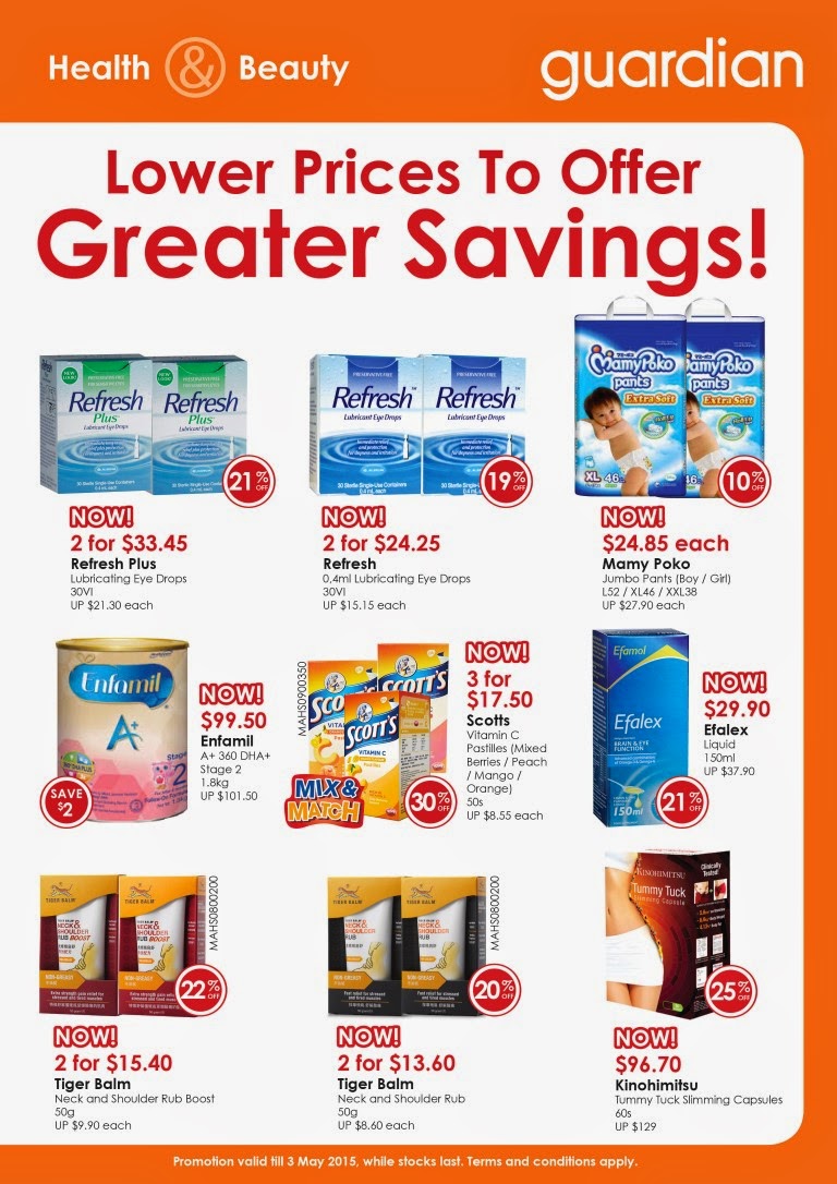 Tua Lobang: Guardian Lower Prices Promotion, till 2 May 2015