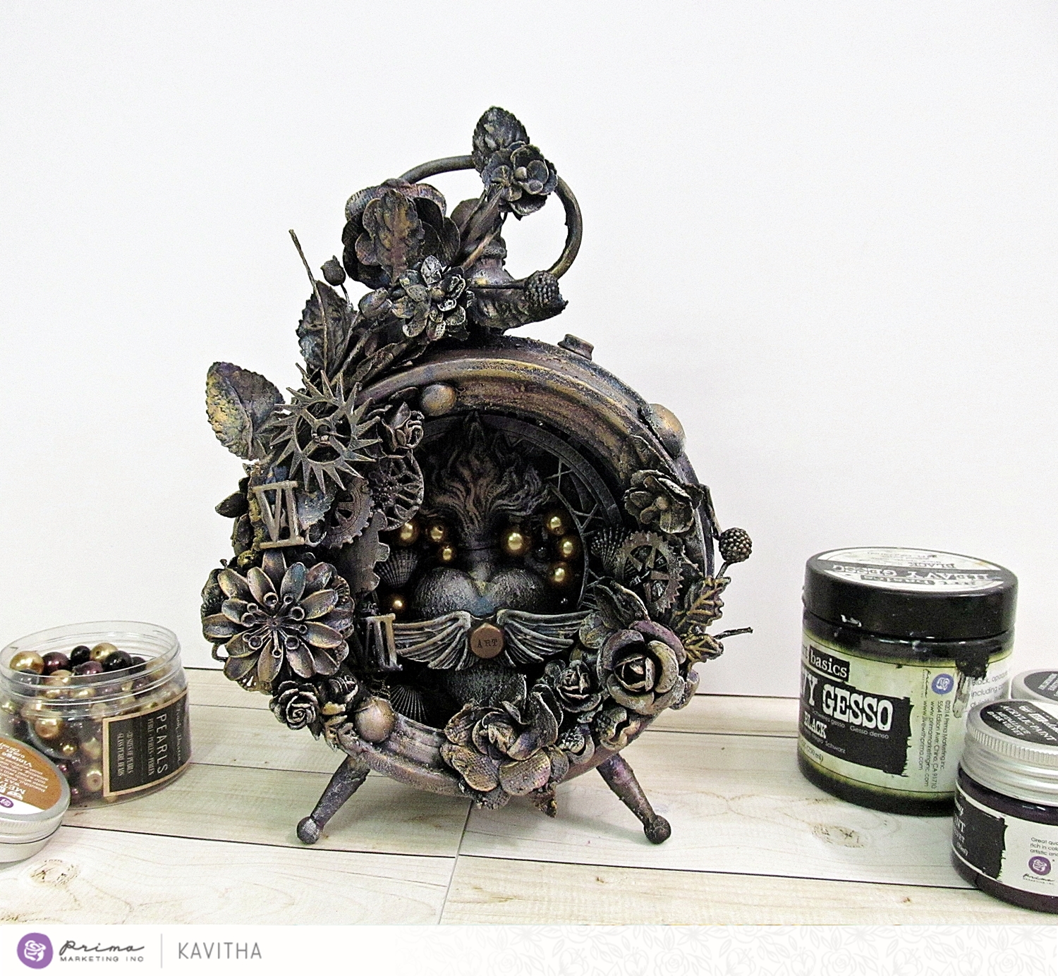 Kalalayaa's Art Stuido: Antique altered clock : Prima marketing
