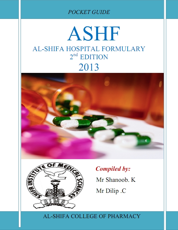 clinpharm India.blog: Hospital formulary- Second edition ASHF-Alshifa ...
