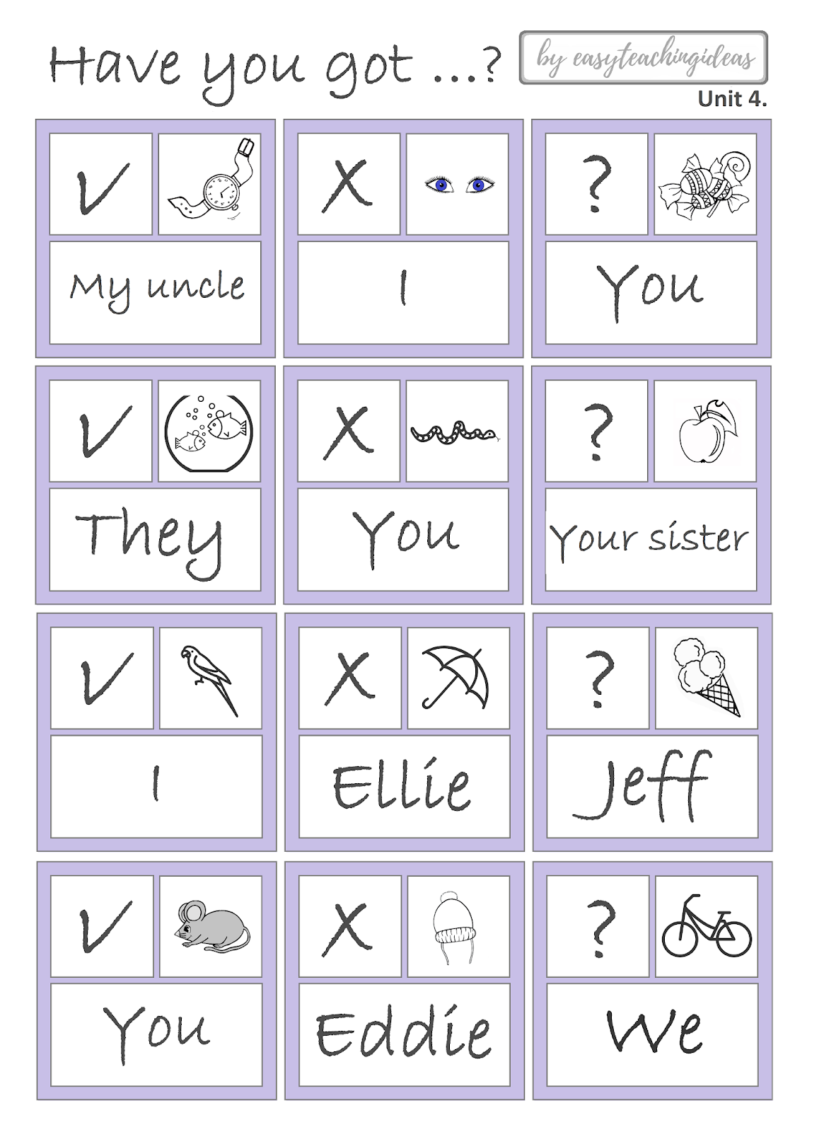 moje pomysły jak ...: Czasownik HAVE