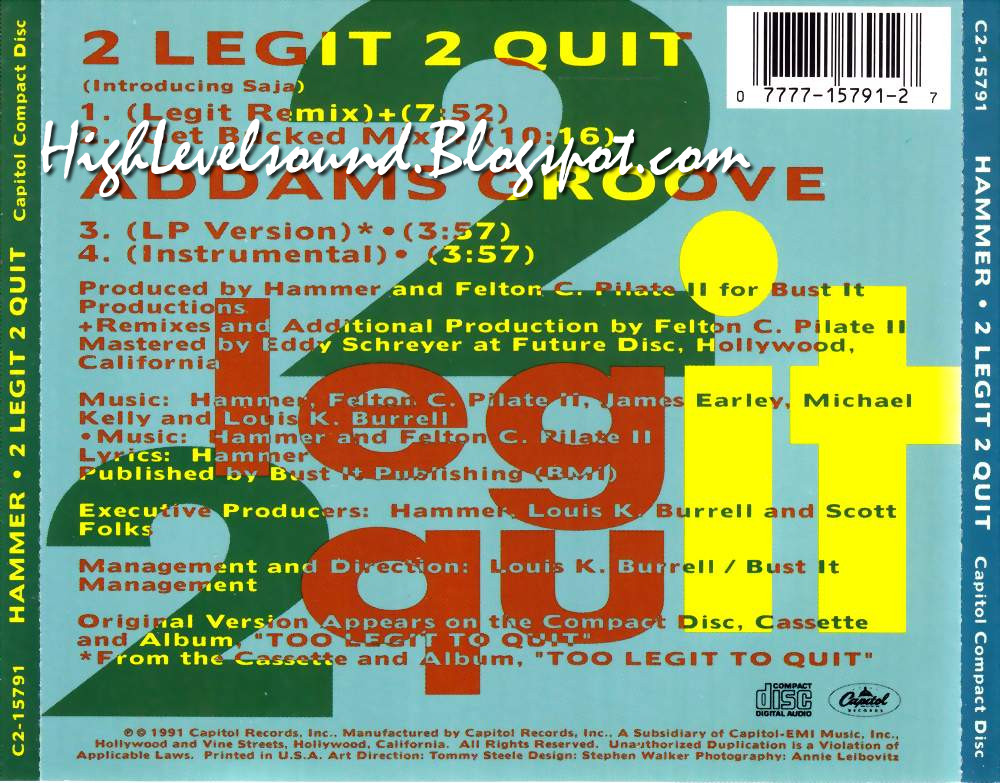 highest level of music: Hammer - 2 Legit 2 Quit-(CDM)-1991-hlm