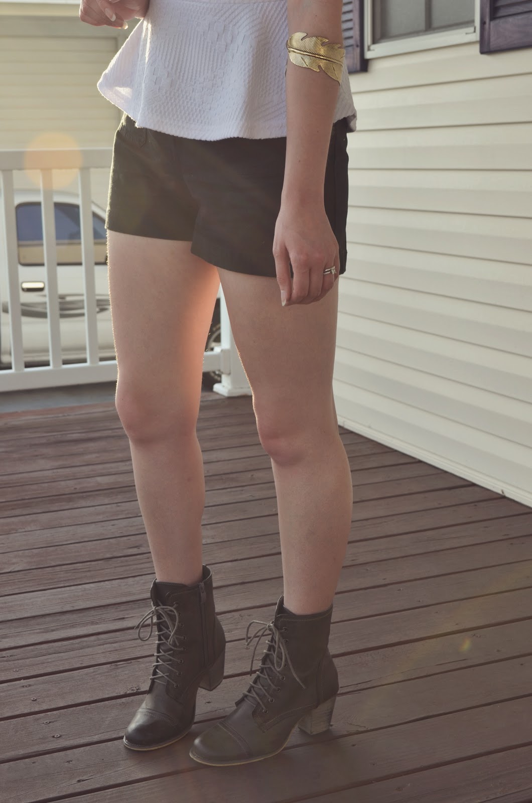 The Blue Curtain: Bun, Peplum and shorts