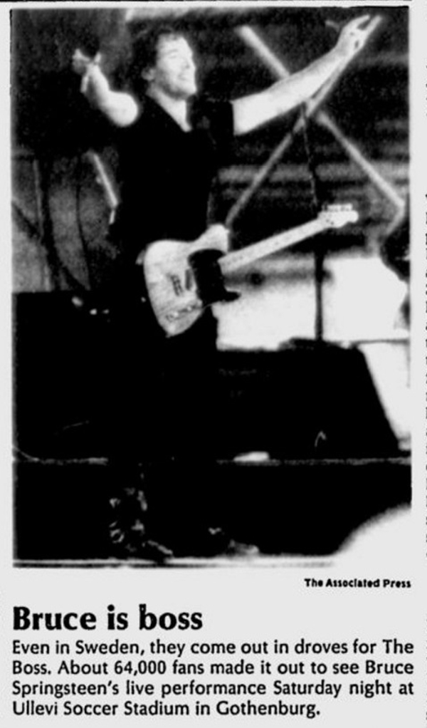 Rock & Roll Newspaper Press History: Bruce Springsteen - The Gainsville ...