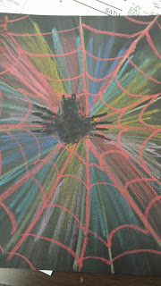 Mrs. Mona Lisa's Art Spot!: 3rd Grade Chalk Pastel Spiders!