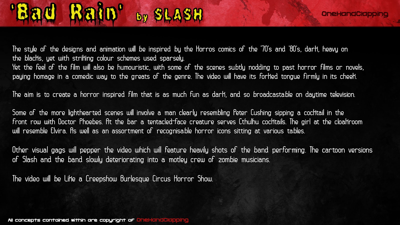 STORYBOARDISTA!: SLASH'S BADRAIN from pitch to video