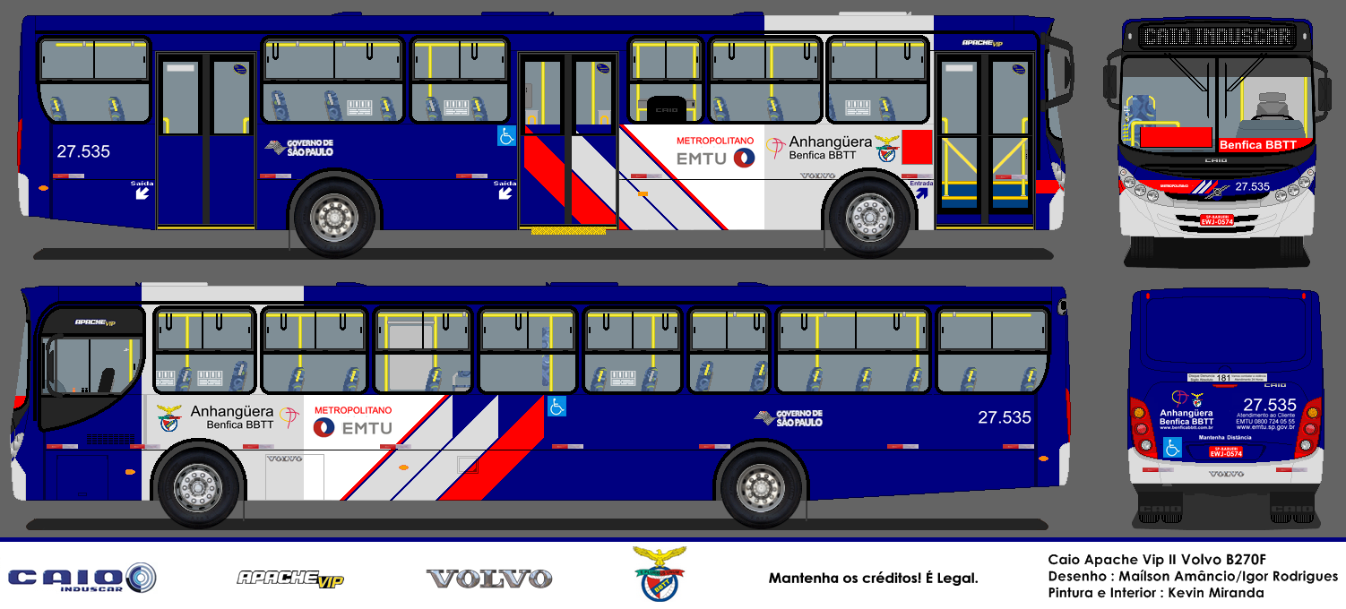 Desenhos do Consórcio Anhangüera: Caio Apache Vip II Volvo B270F