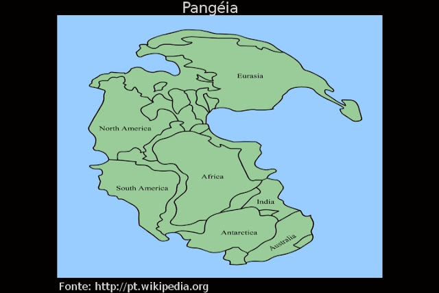 Professor Wladimir - Geografia: Mapa da Pangeia com as atuais ...
