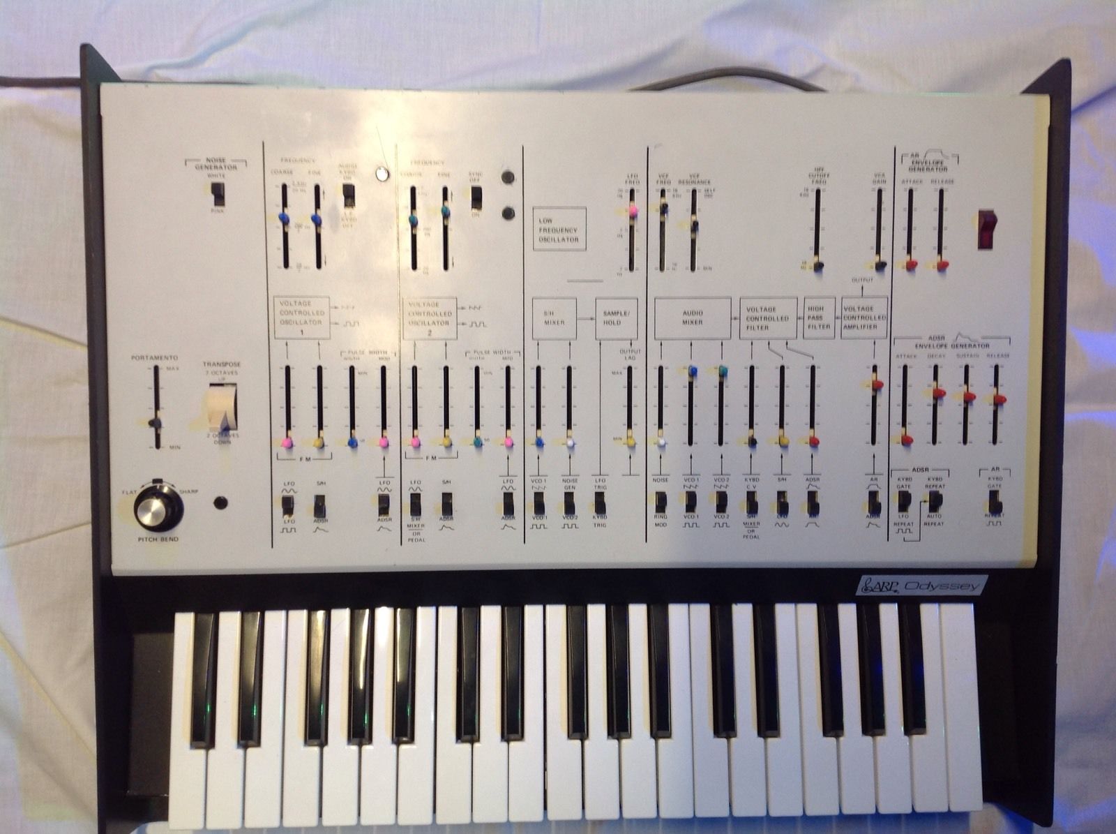 MATRIXSYNTH: White Arp Odyssey MK1 with Manual & Patch Sheets