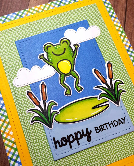 Sunny Studio: Froggy Friends Hoppy Birthday Card with Lindsey