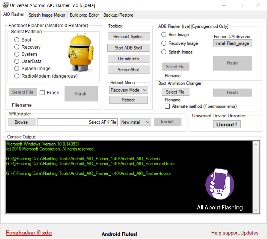 [AIO]Universal Android Flasher v1.40 Latest - All About Flashing