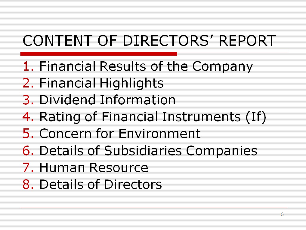 NIFTY ANALYSIS: IMPORTANCE OF DIRECTORS' REPORT IN ANNUAL REPORT OF THE ...