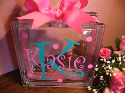 Santa's Gift Shoppe Year~Round: Monogrammed Initial/Name Glass Block Bank