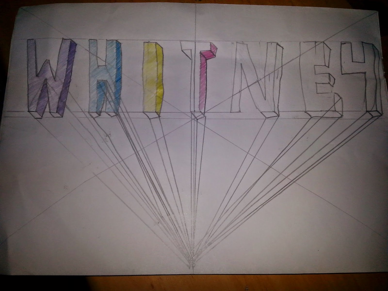 Budding Artists: 3D writing/ 1 point perspective