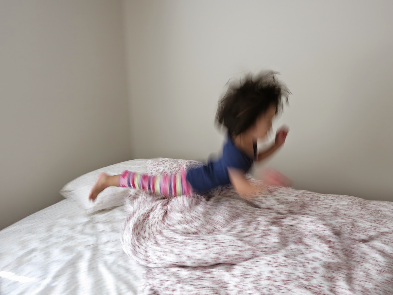 pieces of m: Flying Toddler + Bed Diving!