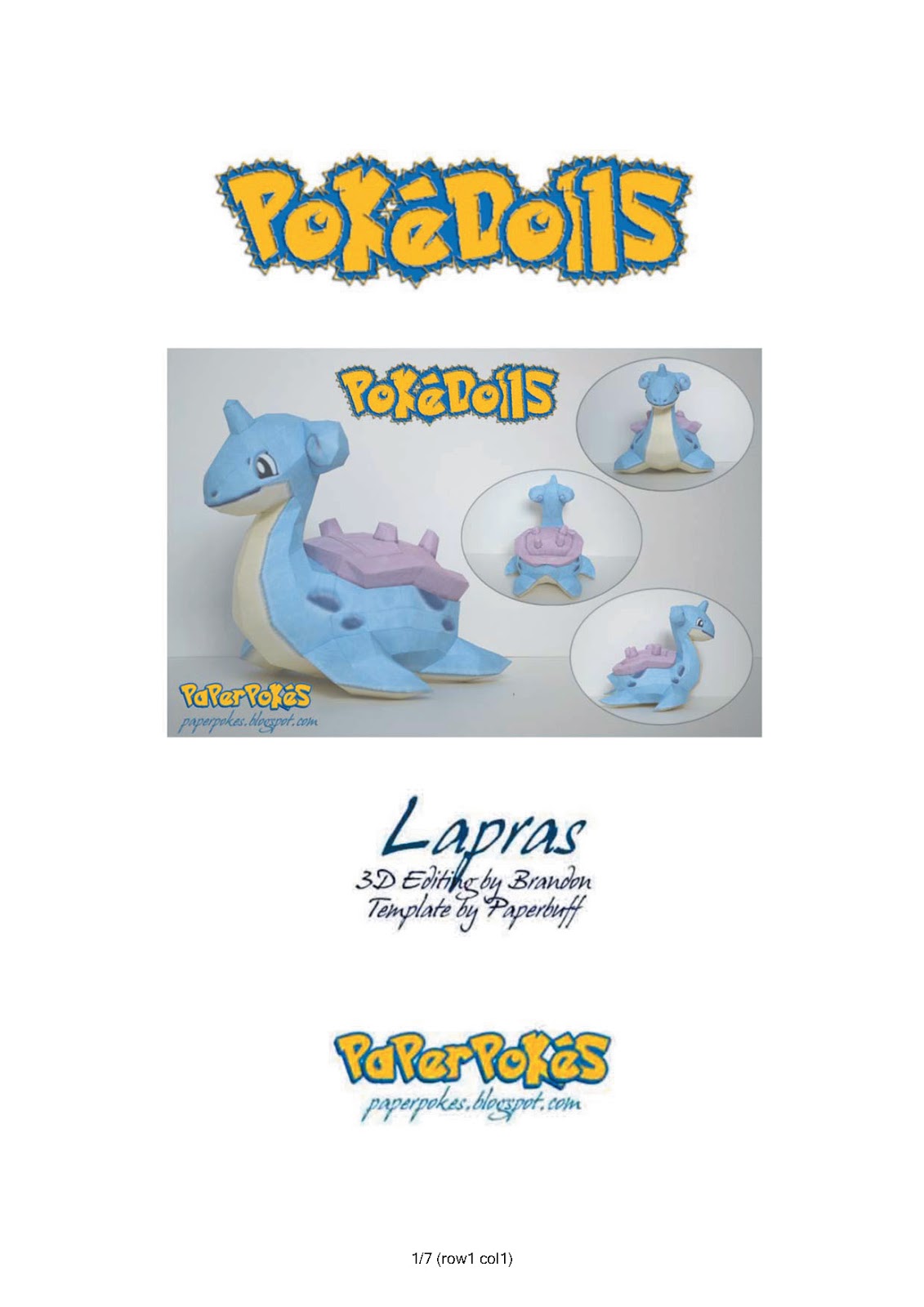 Lapras - CASA DO PAPERCRAFT