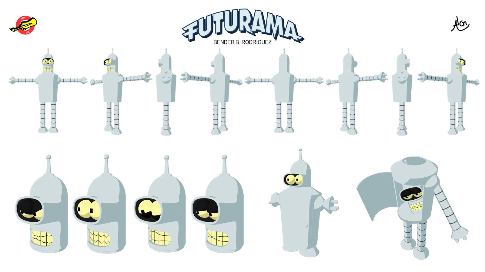 Animacion 3d Unla 2014-2019: Bender Imagenes Model sheet