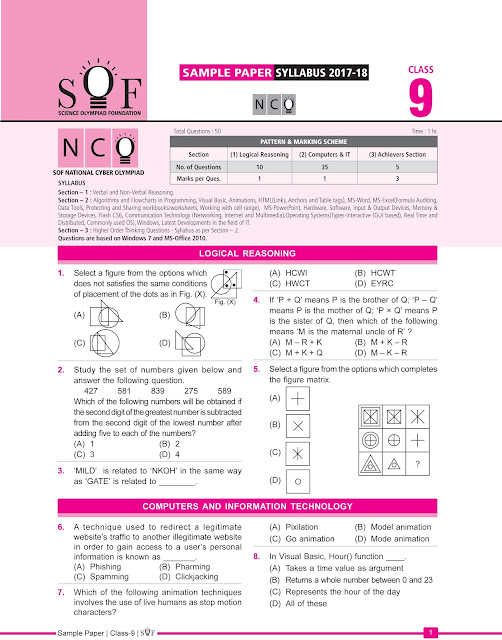 E-Tech Learning at MAPS: NCO SAMPLE PAPER-CLASS IX