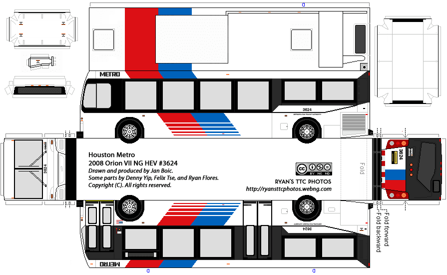 SP. Papel Modelismo: PaperBus 2008 Orion VII NG HEV - Houston METRO ...