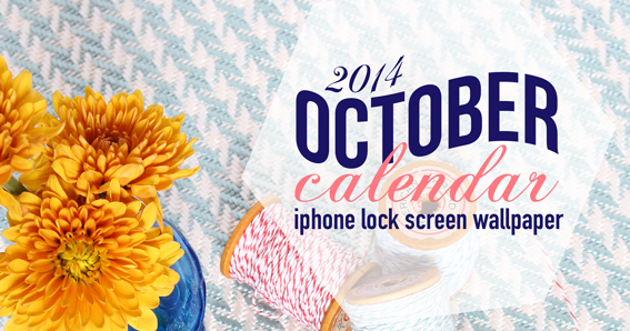 October iPhone Lock Screen Calendar {Feathers}