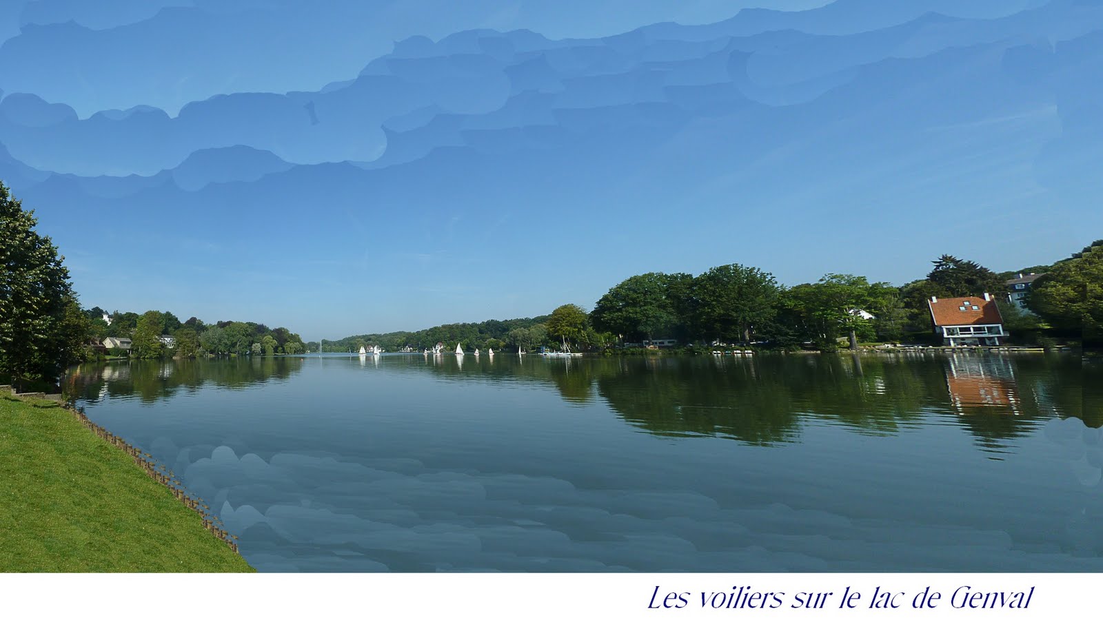 Panoramique: Voiliers sur le lac de Genval