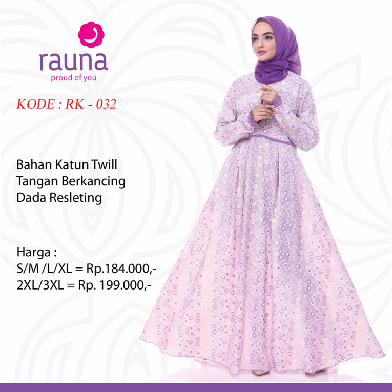 KOLEKSI GAMIS MUSLIMAH SYAR'I RAUNA RK 32,33,34,35