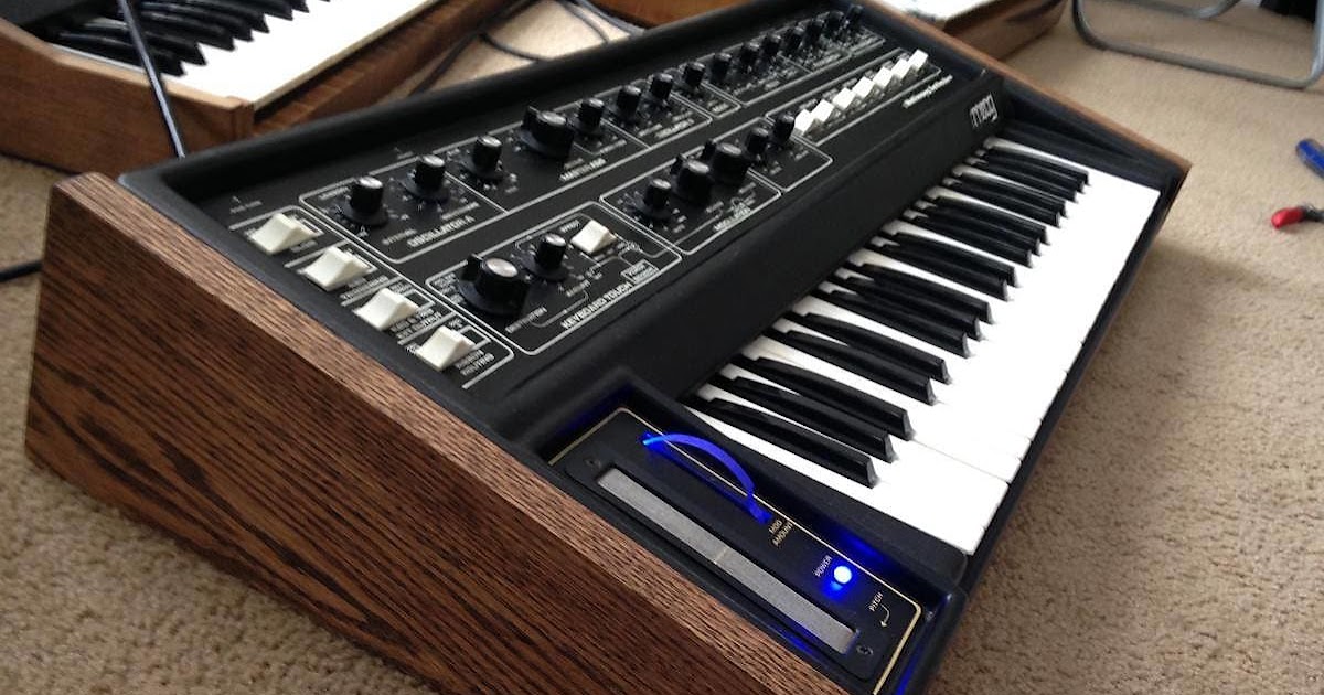 MATRIXSYNTH: Moog Multimoog w/ Clear Blue LED Lit Mod Wheel