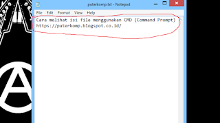 cara melihat isi file menggunakan CMD (Command Prompt) | puterKomp blog