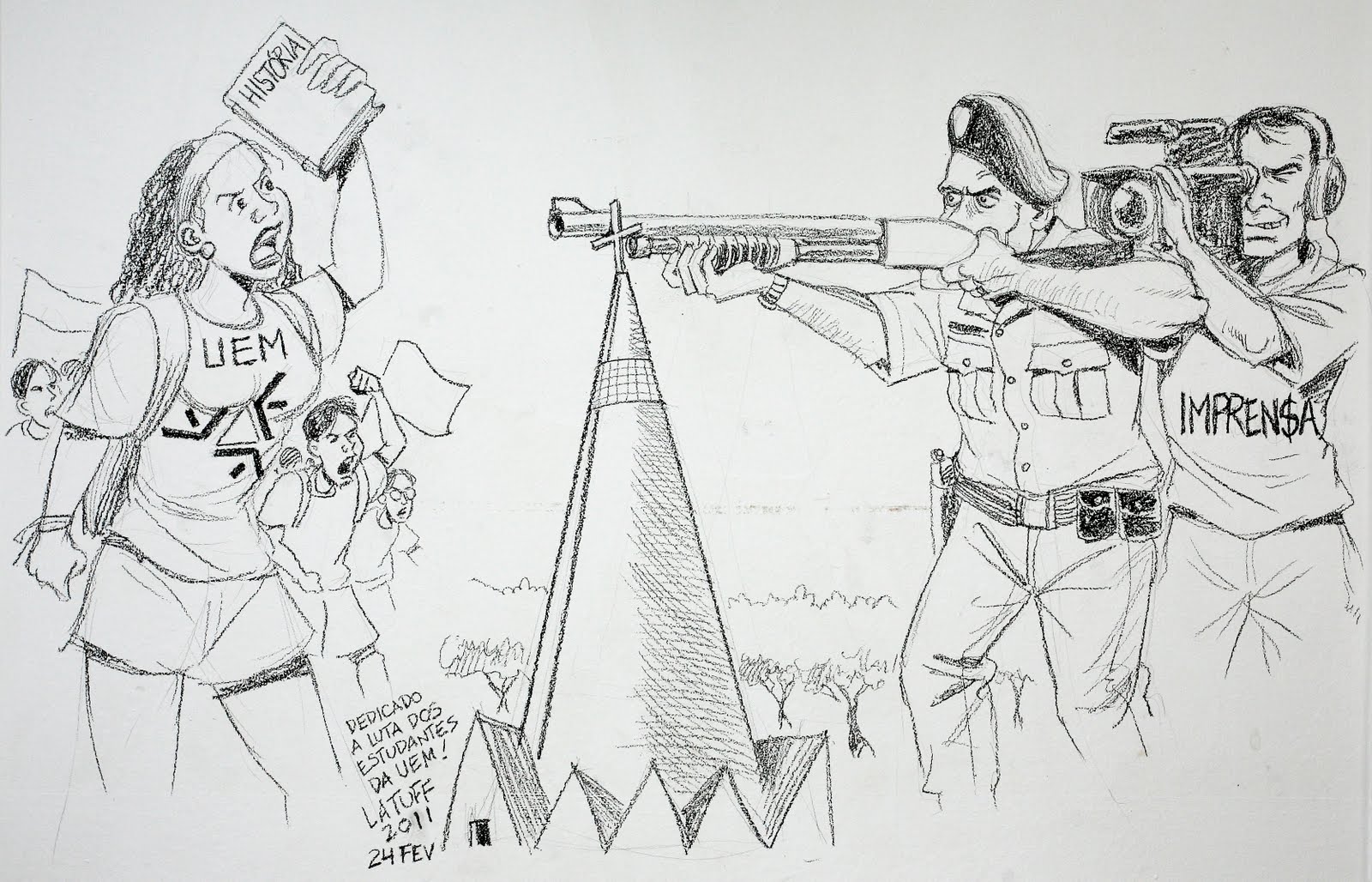 MOVIMENTE-SE UEM!: DCE ganha desenho de Latuff