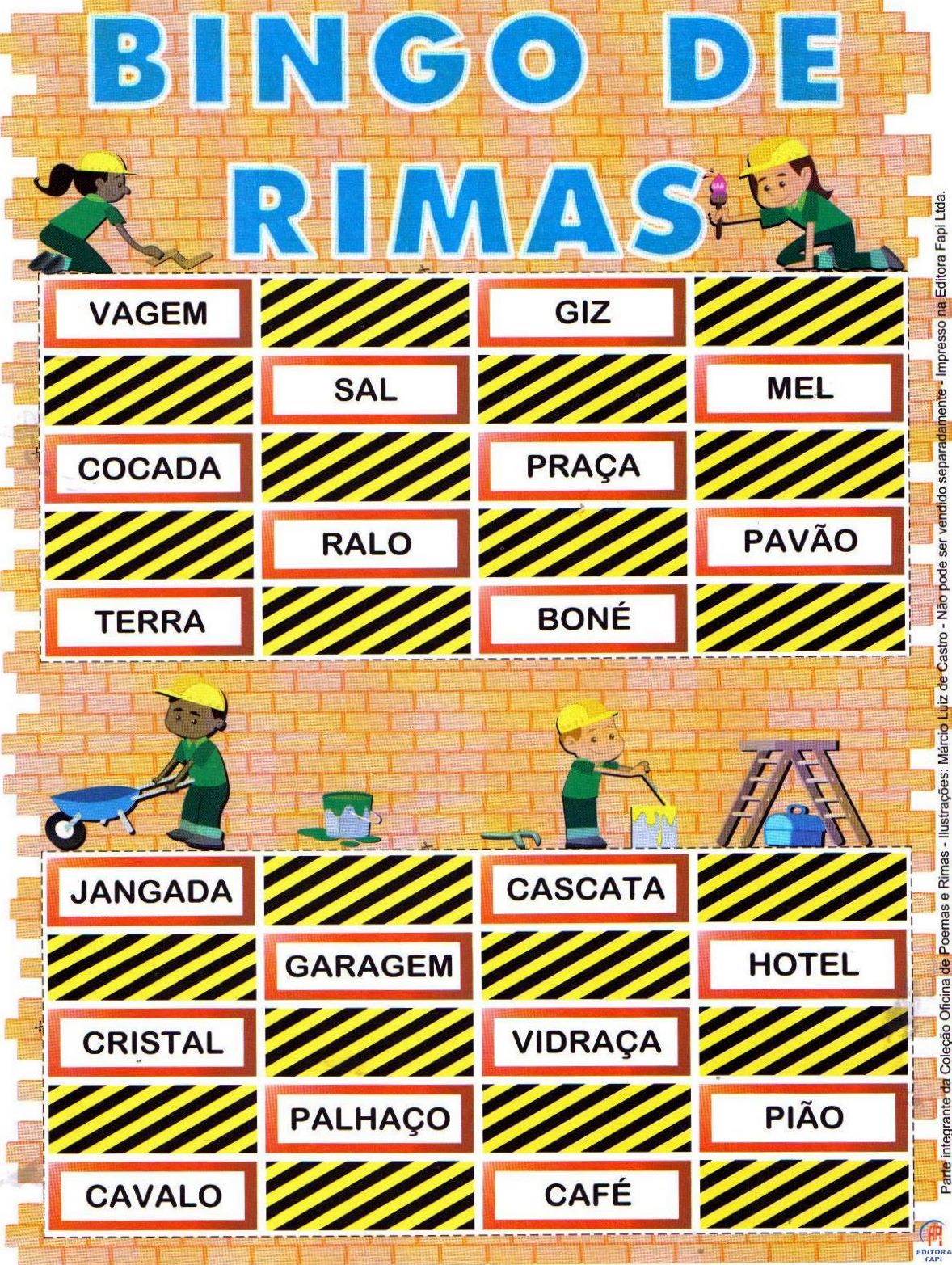 PROFESSORAS NOTA 1000: BINGO DE RIMAS