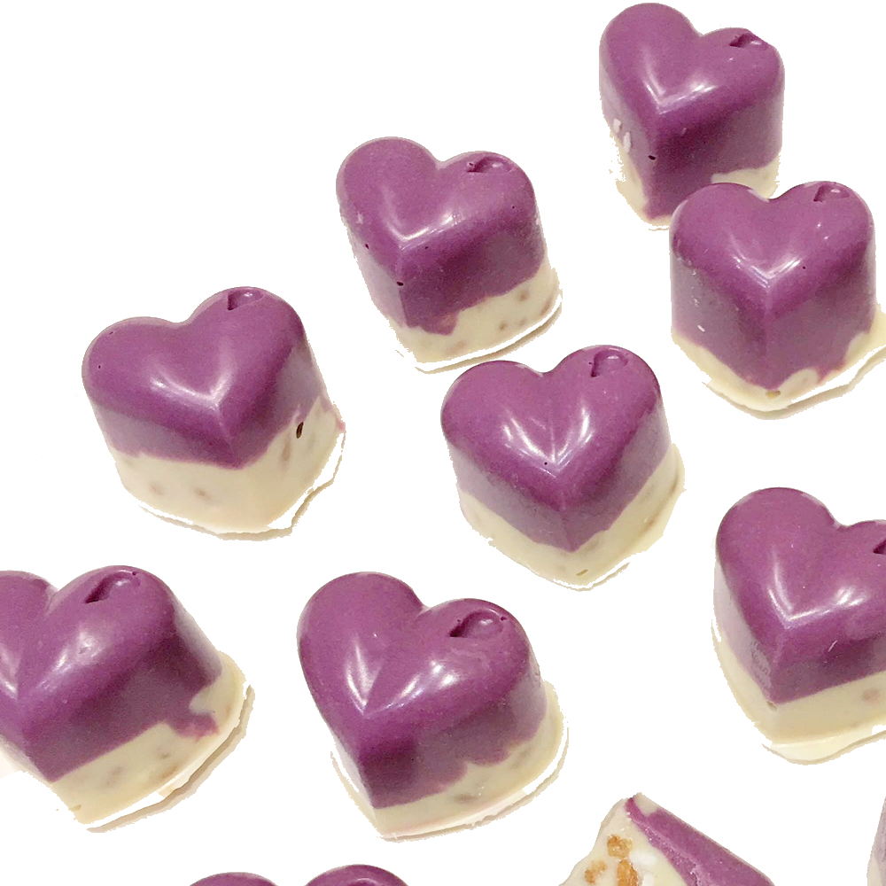 Chocolate violeta para San Valentín