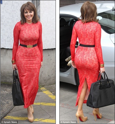 Carol's got back! Vorderman shows off her VERY shapely rear in a clingy ...