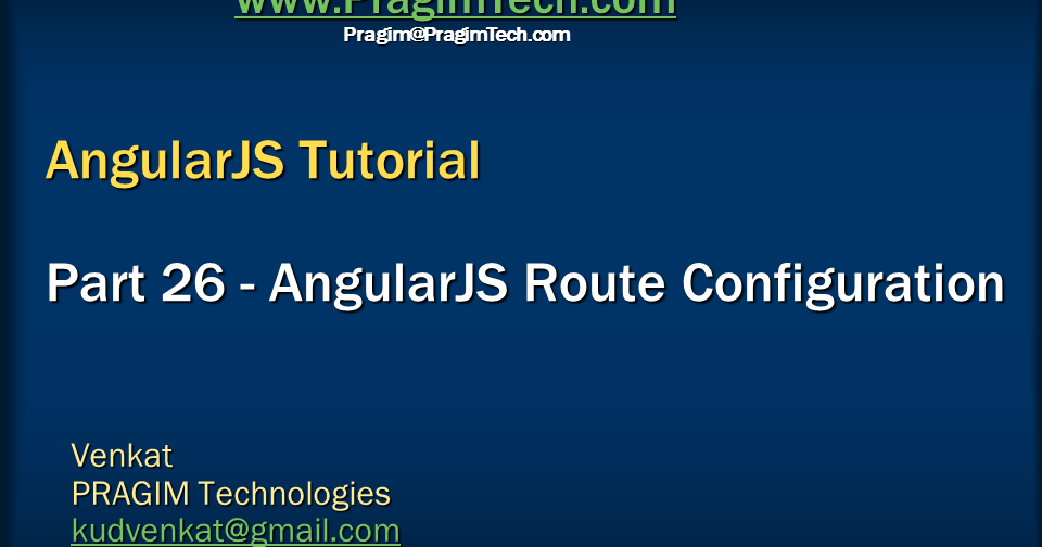 Sql Server Net And C Video Tutorial Angularjs Route Configuration