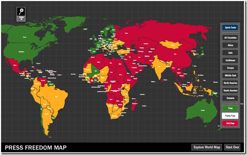 Maximizing Progress: Press Freedom Map ~ Newseum on Liberties...