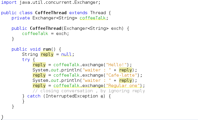 Java-Latte: Exchanger in Java : Concurrency