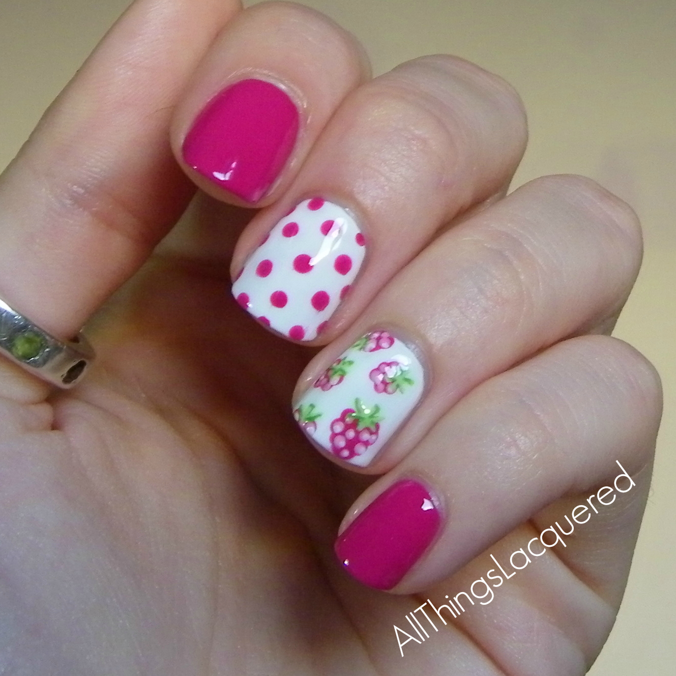 All Things Lacquered: Glam Nail Challenge Day 3: Raspberries!