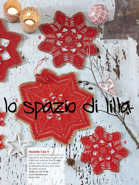 lo spazio di lilla: Natale all'uncinetto: stelline e tendina a filet ...