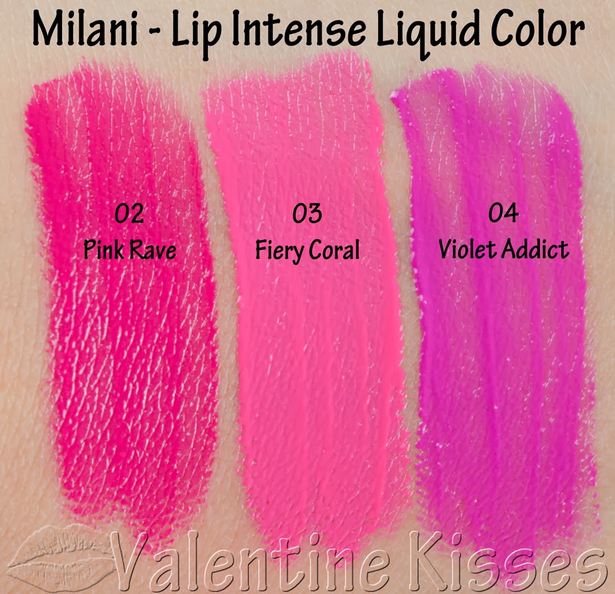 Valentine Kisses: Milani Lip Intense Liquid Color - swatches, pics ...