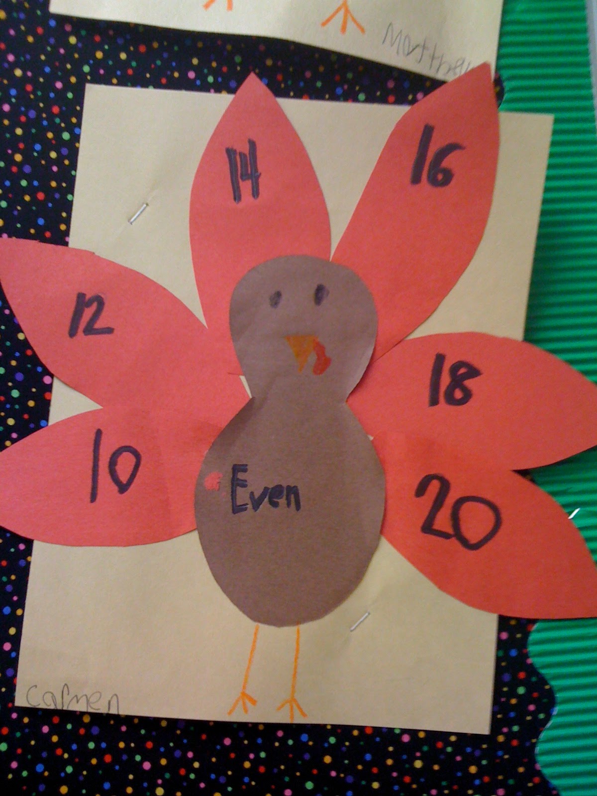 Bishop's Blackboard: An Elementary Education Blog: Number Pattern Turkeys