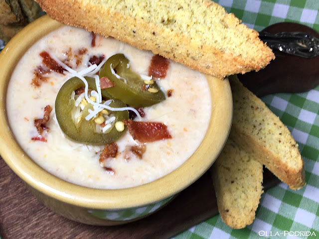 Olla-Podrida: Slow Cooker Smoked Gouda Bean with Bacon Soup