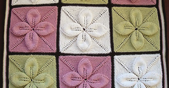 Daily Knitting Patterns: Square Counterpane with Leaves Knitting Quilt
