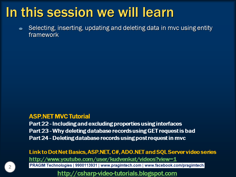 Sql Server Net And C Video Tutorial Part 25 Insert Update Delete Using Entity Framework